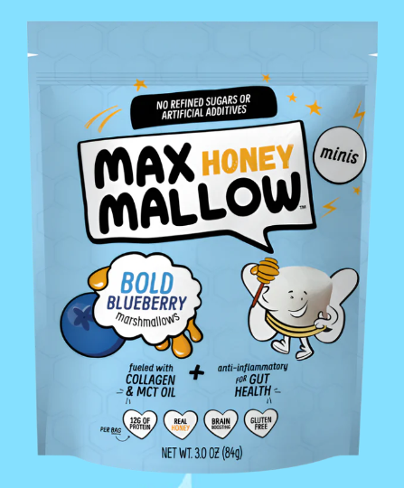 Max Mallow - Bold Blueberry Mini Honey Marshmallow - Sugar Free & Glut ...